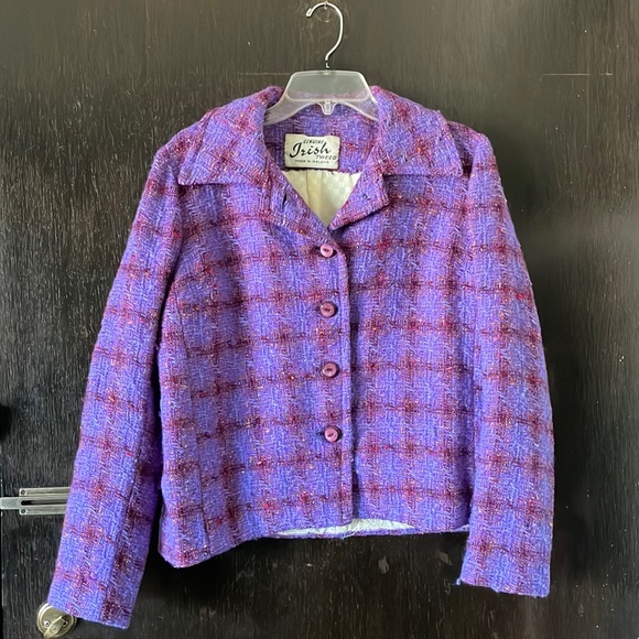Vintage | Jackets & Coats | Vintage 6s Blue Purple Irish Tweed Jacket ...